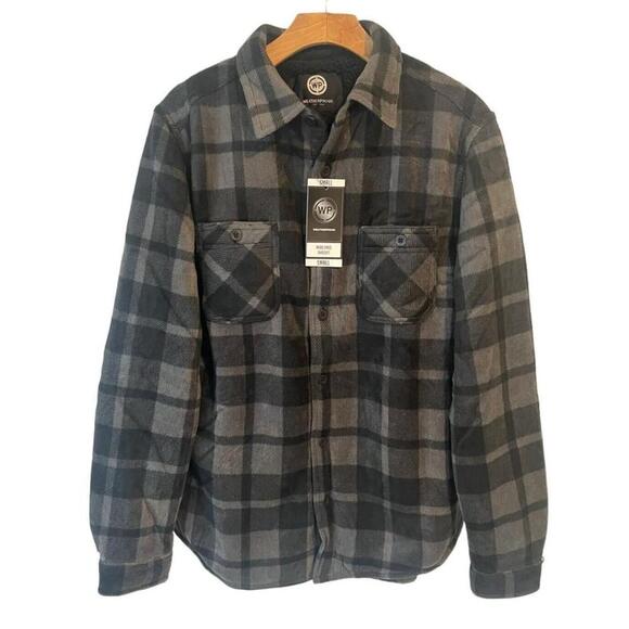 Weatherproof | Shirts | Weatherproof Shacket Mens Small Black Plaid ...
